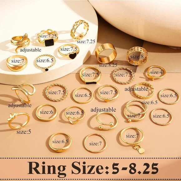 Jewelry | 27 Pcs Gold Knuckle Rings Set For Women Stackable Boho Snake ...